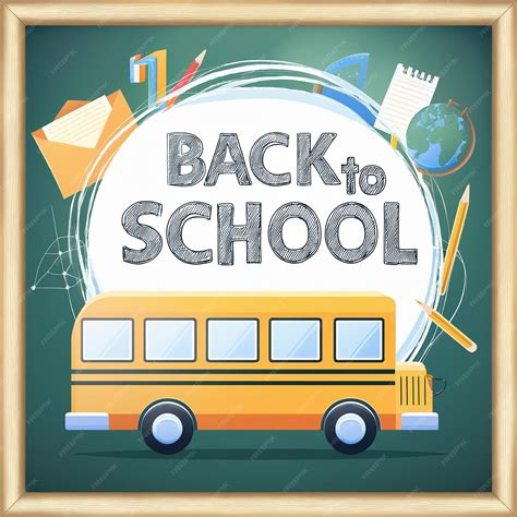A Picture Of A School Bus With A Picture Of A School Bus And A Map Of The Words Back To School