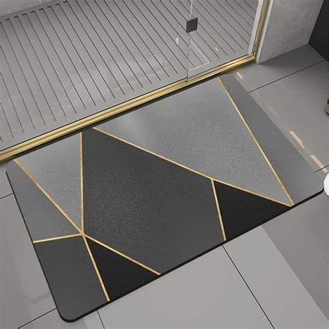 Tapis de Bain en diatomite antidérapant Absorbant Abstrait Impression d