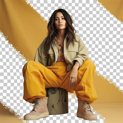 Premium Psd Diy Darling Asian Femme In Long Hair Casual Chic Posing