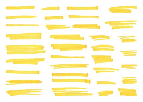 Premium Vector Yellow Highlight Marker Lines Highlighters Pen Acid