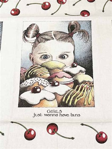Humorous Tea Towel Girls Just Wanna Have Buns Comedy Card Company