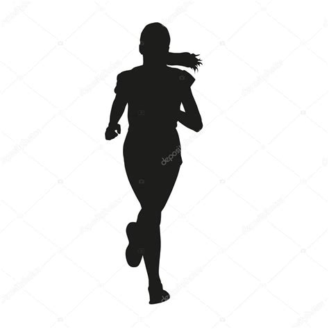 Running Young Girl Vector Silhouette Stock Vector By ©msanca 64999369
