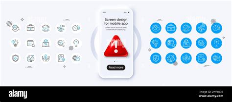 Internet Windmill Turbine And Chemistry Lab Line Icons For Web App Printing Phone Mockup