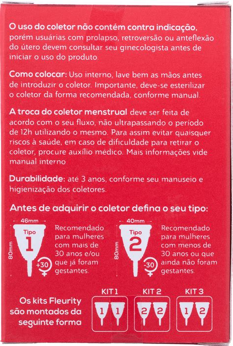 Coletor Menstrual Fleurity Tipo 3 Dois Tamanhos Beleza Na Web