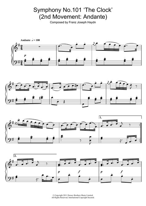 Franz Joseph Haydn Symphony No 101 The Clock 2nd Movement Andante