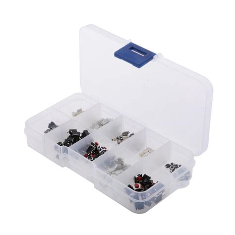 200 Piezas De 10 Tipos De Botones Táctiles Con Botones Táctiles De Micro Interruptor De Teclas