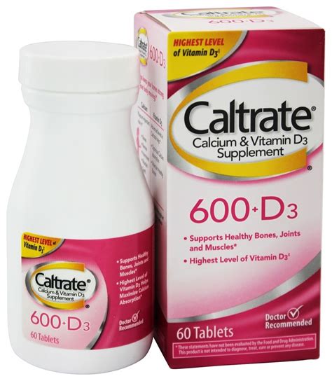 Buy Caltrate 600 Plus D Calcium Supplement 600 Mg 60 Tablets At
