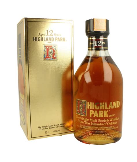 Highland Park 1980s 12 Year Old Single Malt Scotch Whisky Old Bottle