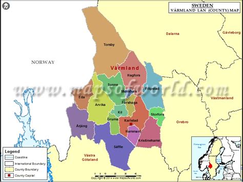 Varmland Sweden Map Varmland County Map