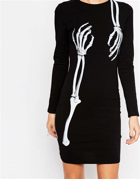Asos Skeleton Cheeky Hands Halloween Mini Dress Shopperboard