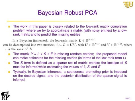 PPT Bayesian Robust Principal Component Analysis PowerPoint Presentation ID