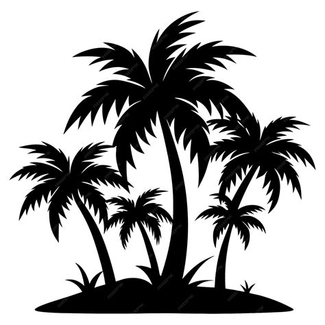 Premium Vector Palm Tree Vector Black And White And Illustration