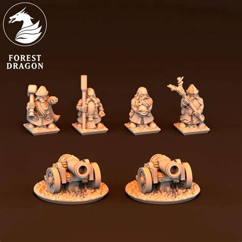 Dwarf Cannon Forest Dragon 10mm Scale