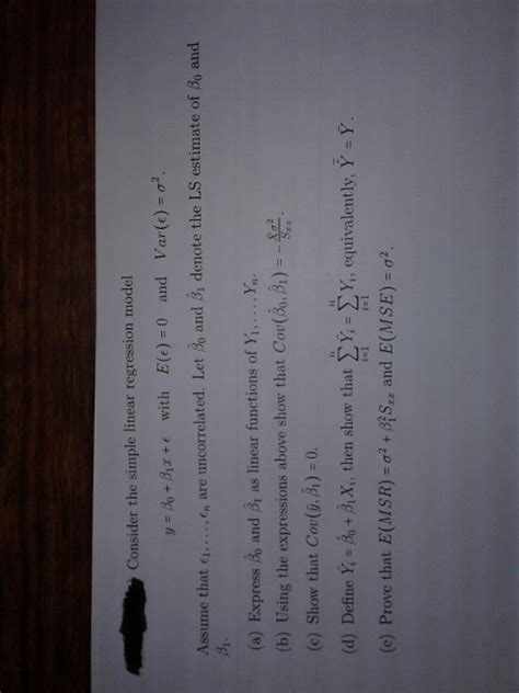 solved consider the simple linear regression model y bo