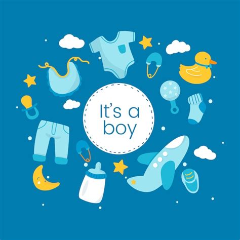 Sexe Révélé Dun Garçon Vecteur Gratuite