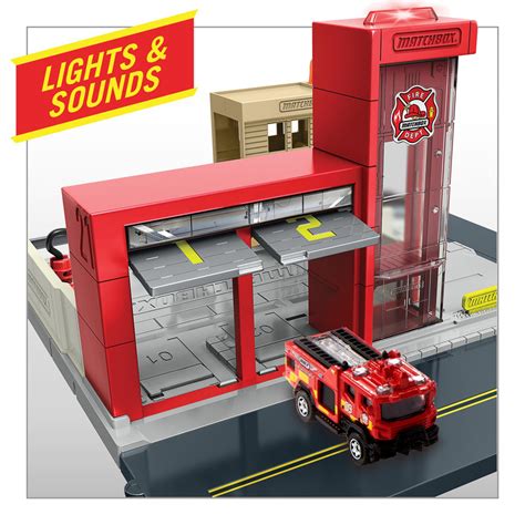 Matchbox Action Drivers Fire Station Rescue Playset Square Imports