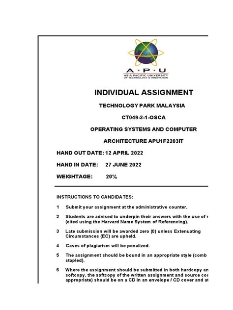 Osca Individual Assignment Pdf Laptop Resource