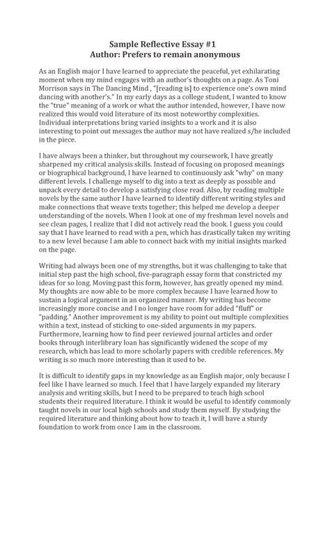 What Is Reflection Paper Example At Marva Odell Blog