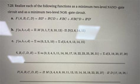 Solved 721 Realize Each Of The Following Functions As A