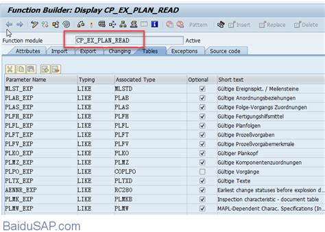 函数 routing展开 CP EX PLAN READ 摆渡SAP