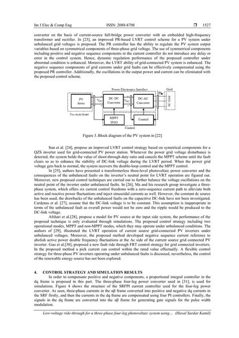 Low Voltage Ride Through For A Three Phase Four Leg Photovoltaic System Using Srfpi Control