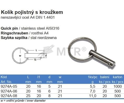 Locking Pin With A Ring St Steel A4