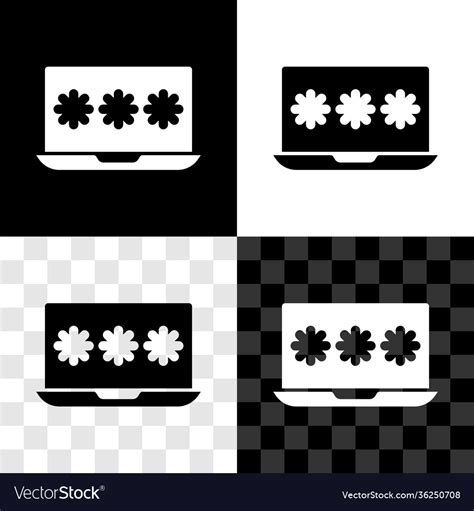 Set Laptop With Password Notification Icon Vector Image