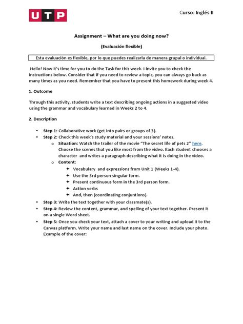 Week 4 Task Assignment What Are You Doing Now Pdf