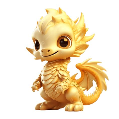 3d Cute Little Golden Dragon Element 3d Little Golden Dragon
