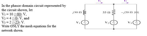 In The Phasor Domain Circuit Represented By The Circuit Shown Let V1 10