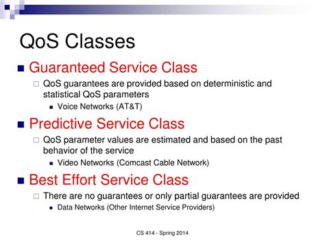 Ppt Cs 414 Multimedia Systems Design Lecture 17 Qos Classes And