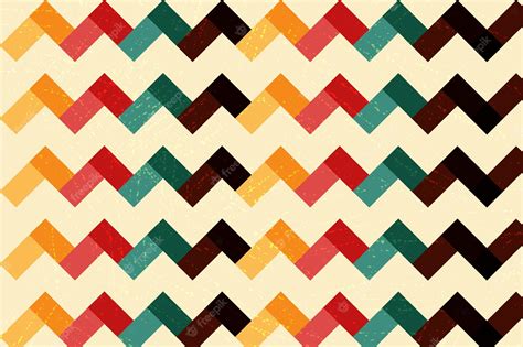 Premium Vector Colorful Textured Zigzag Vintage Background Chevron Seamless Vector Pattern