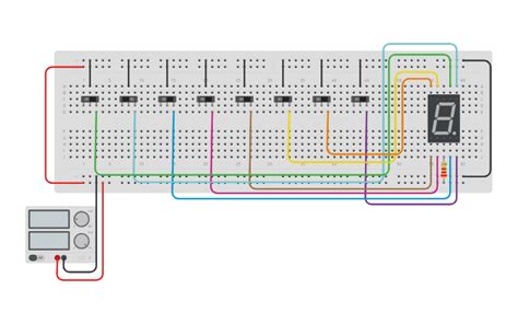 Circuit Design Display 7 Segmentos Anodo Comum Tinkercad