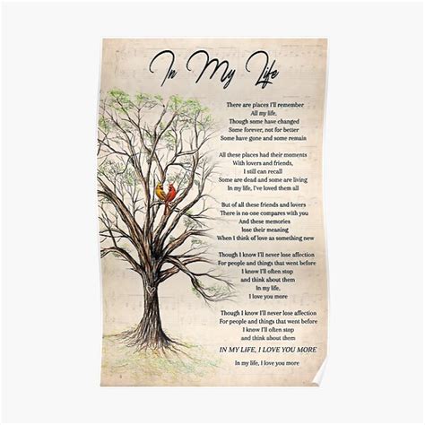 In My Life Lyrics Poster The Beatles Song Lyrics Poster Song Poster Song Lyrics Print