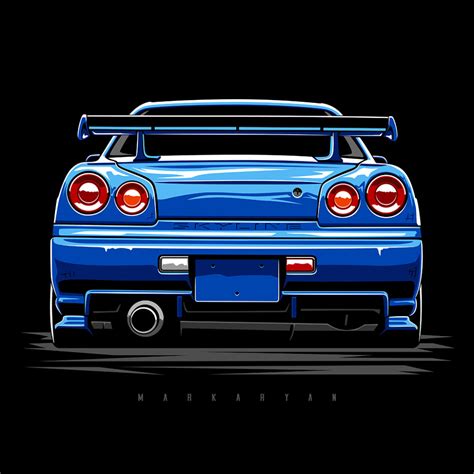 Nissan Skyline R34 Gt R On Behance Nissan Skyline Skyline Gtr Art Cars