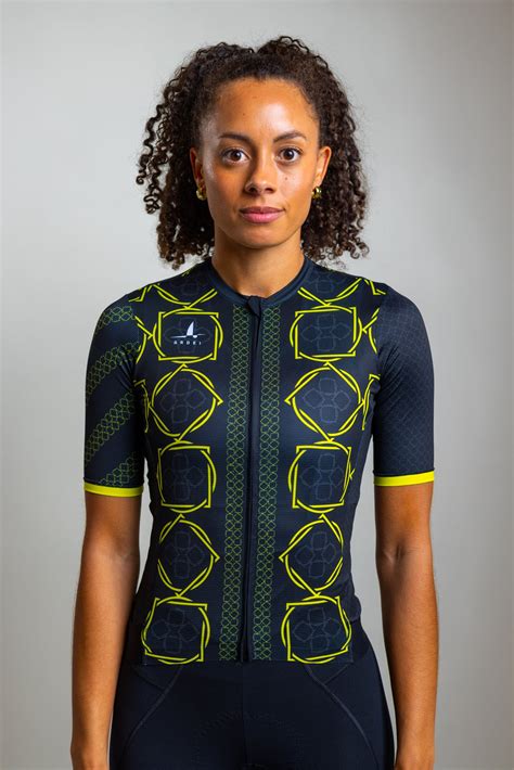 Womens Black And High Vis Yellow Cycling Jersey Boujeecletta By Ardei Ardei