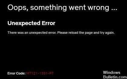 Cómo solucionar problemas de los códigos de error de Netflix M7121 1331 P7 y M7111 1331 4027