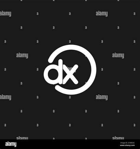 Initials Dx Logo Monogram With Simple Circles Lines Vector Graphic