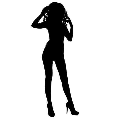 Premium Vector Black Silhouette Of A Beautiful Girl On A White Background