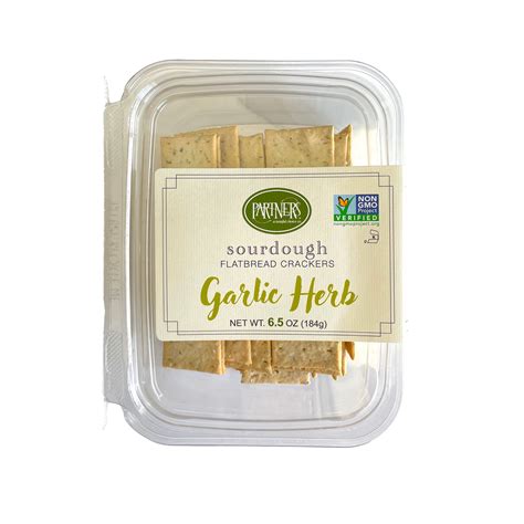 Partners Flatbread Crackers Garlic Herb Partners A Tasteful Choice Company
