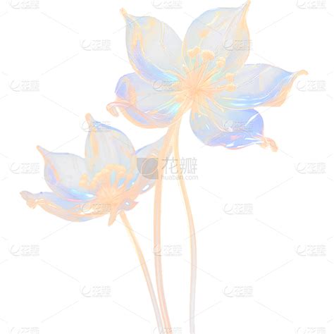 通用玻璃质感立体3d花朵花卉免抠元素
