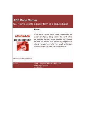 Fillable Online ADF Code Corner How To Create A Query Form In A Popup