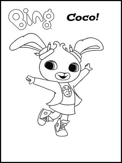 Bing Bunny Colouring Pages