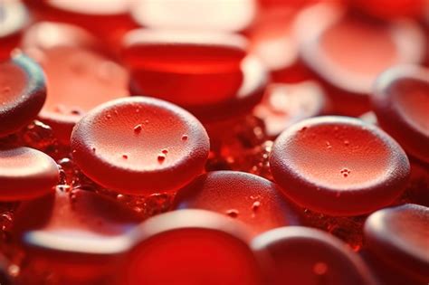 Eritrócitos sob um microscópio Foto Premium