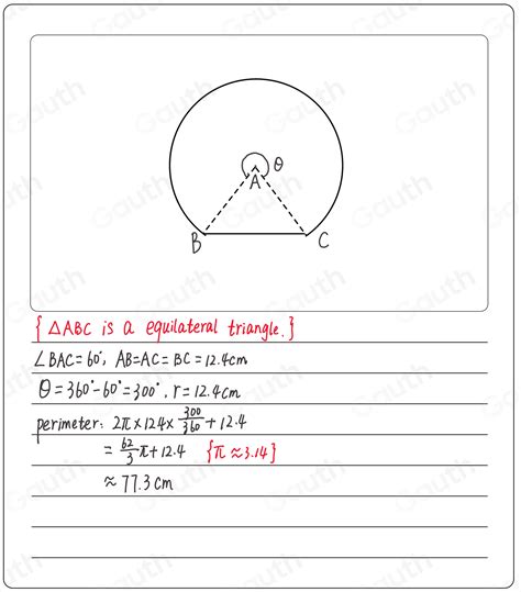 Selesai Not To Scale The Diagram Shows A Shape Made From An Equilateral Triangle Abc And A Sector