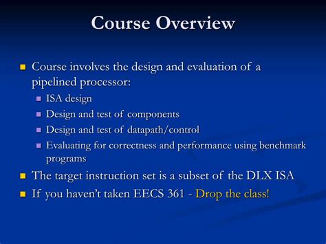 PPT EECS 362 Computer Architecture Projects Lecture 1 PowerPoint