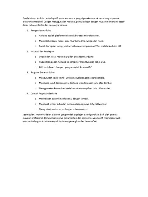 Panduan Dasar Arduino Untuk Pemula Pdf