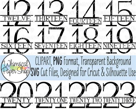 Split Monogram SVG Clipart Set Table Number Svg Split Etsy