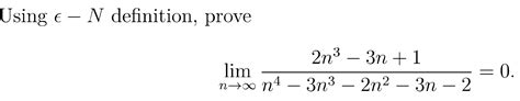 solved using € n definition prove lim 2n} 3n 1 3n3