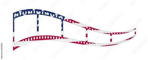 Vintage Style American Flag 35mm Film Strip Frame Border Vector Graphic